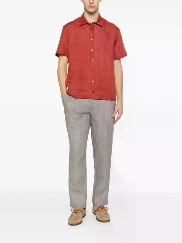 Alpha Studio Short-sleeve Buttoned Shirt - Red