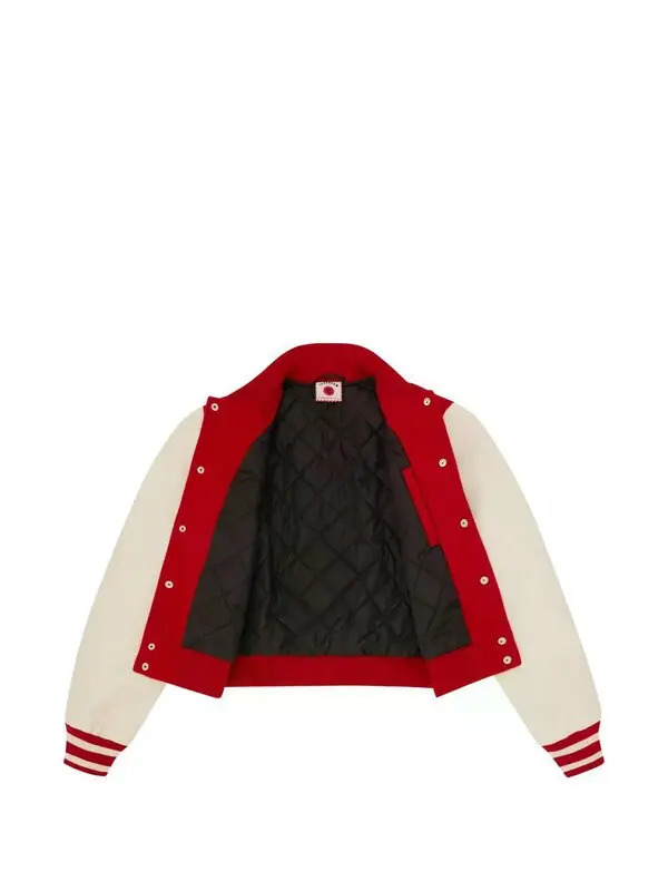 ICECREAM Striped Appliquéd Cropped Bomber Jacket