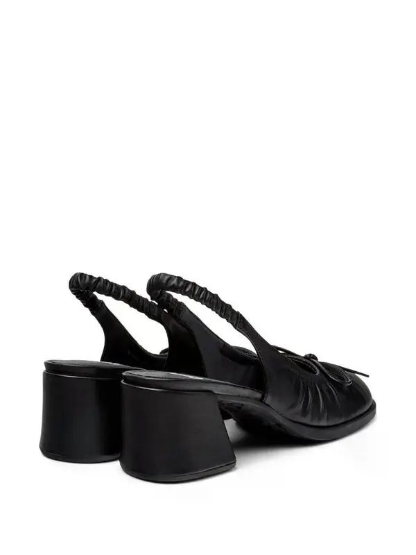 Camper Leather Bow Detail Slingback Pumps