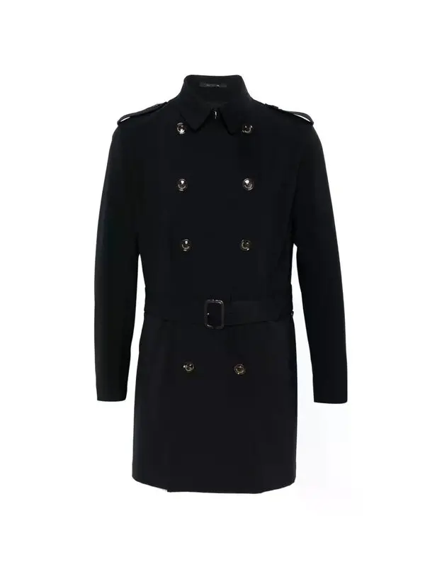 MONTECORE Belted Buttoned Coat - Blue
