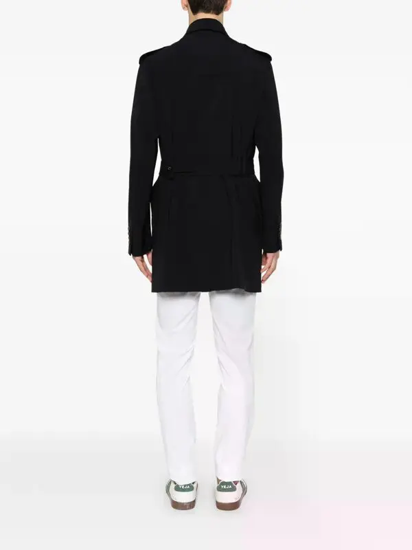 MONTECORE Belted Buttoned Coat - Blue