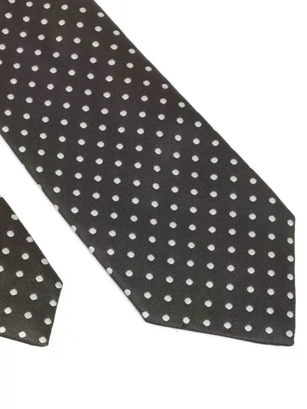 TOM FORD Polka Dot-print Tie - Brown