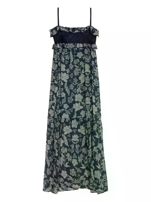 Agua Bendita Amaranta Floral-print Maxi Dress - Blue