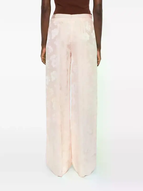 FORTE_FORTE Floral-print Wide-leg Trousers - Pink