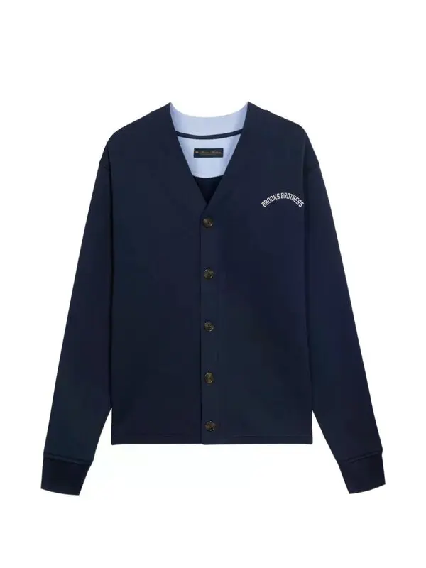 Brooks Brothers Logo V-neck Cardigan