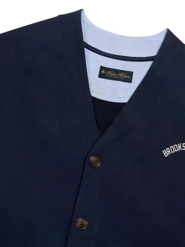 Brooks Brothers Logo V-neck Cardigan
