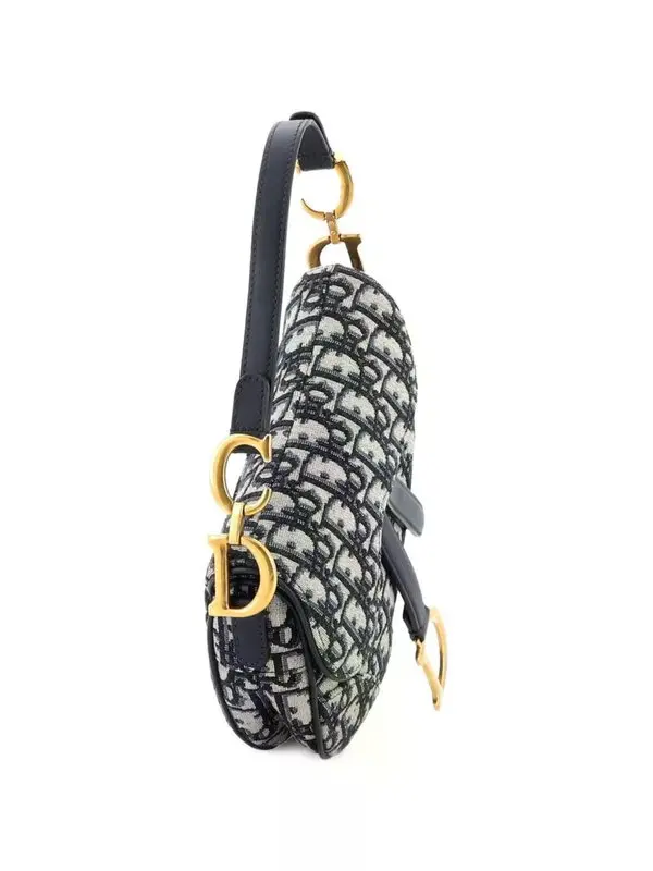 Dior Saddle Handbag Oblique Canvas Mini Shoulder Bag - Blue