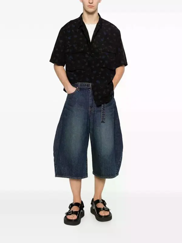 Sacai Buttoned Belted Shorts