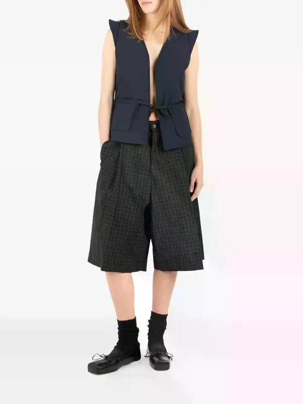 SOCIETE ANONYME Checked Pleated Shorts