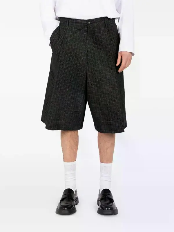 SOCIETE ANONYME Checked Pleated Shorts