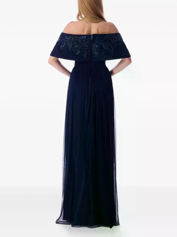 IMROSKA Beaded Off-shoulder Maxi Dress