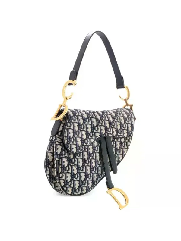 Dior Saddle Handbag Oblique Canvas Medium Shoulder Bag - Blue
