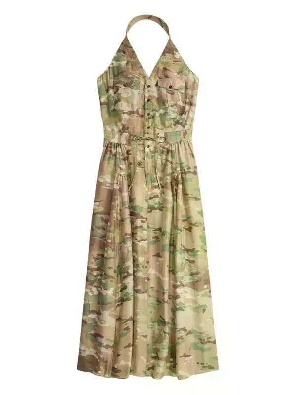 Ralph Lauren Buttoned Tie-waist Dress - Green