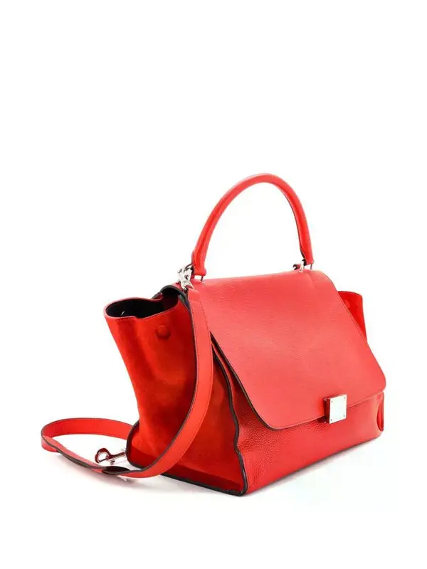 Celine Trapeze Satchel - Red