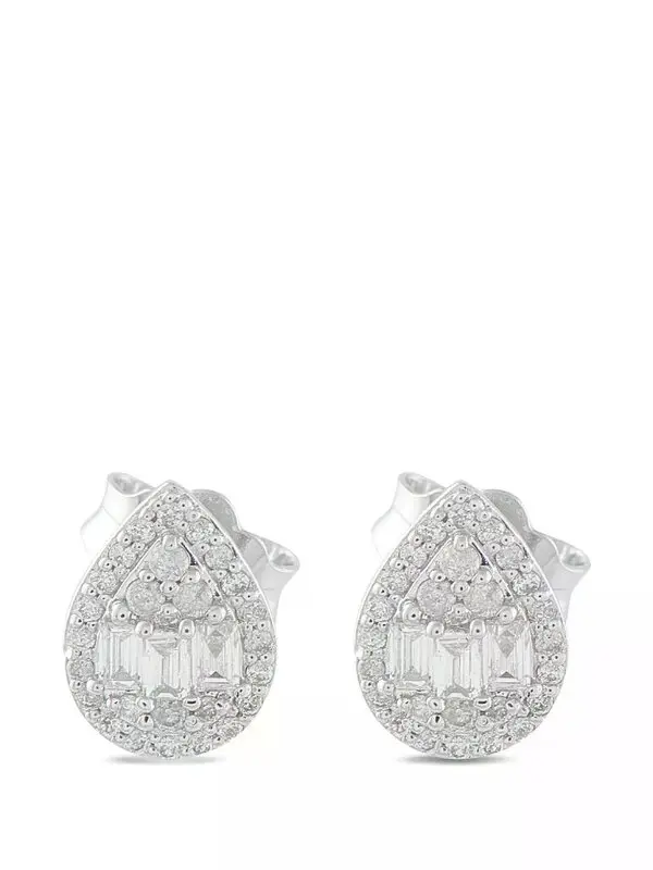LB EXCLUSIVE Diamond And White Gold Stud Earrings - Silver