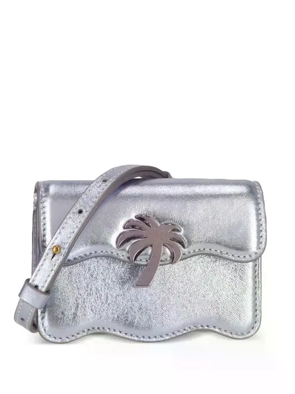 Palm Angels Metallic-leather Crossbody Bag - Silver