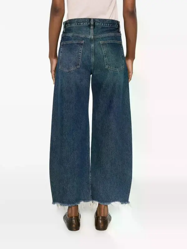 FRAME The Bow Crop Frayed-hem Denim Jeans