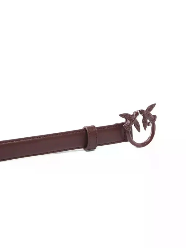 Pinko Love Birds Buckled Leather Belt - Red
