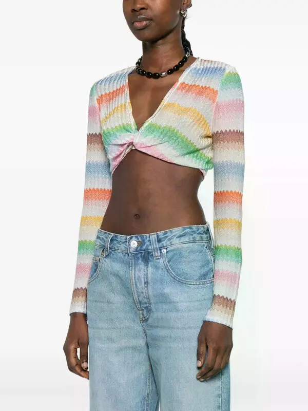 Missoni Twisted Front Cropped V-neck Top