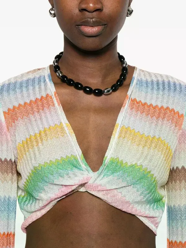Missoni Twisted Front Cropped V-neck Top