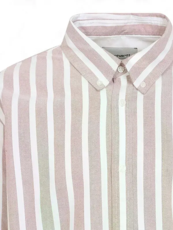 Carhartt Work In Progress Striped Shirt With Logo Embroidery