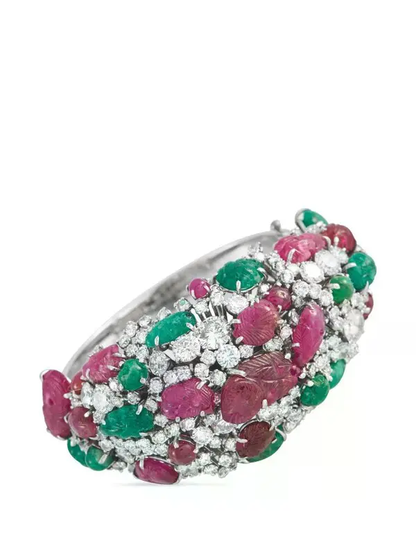 LB EXCLUSIVE Diamond And Gemstone Platinum Bangle - Silver