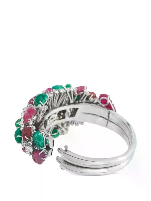 LB EXCLUSIVE Diamond And Gemstone Platinum Bangle