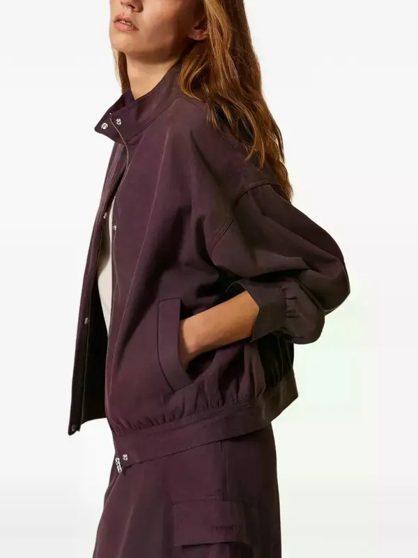 TWINSET Cotton Zip-up Jacket With Stand Collar