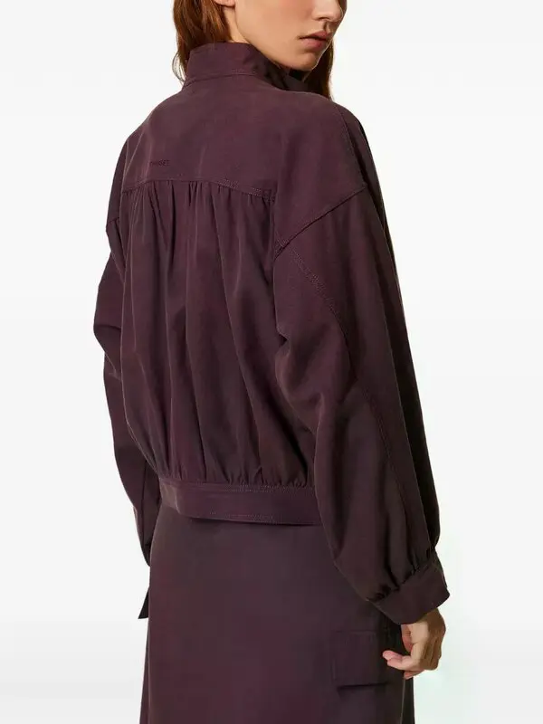TWINSET Cotton Zip-up Jacket With Stand Collar