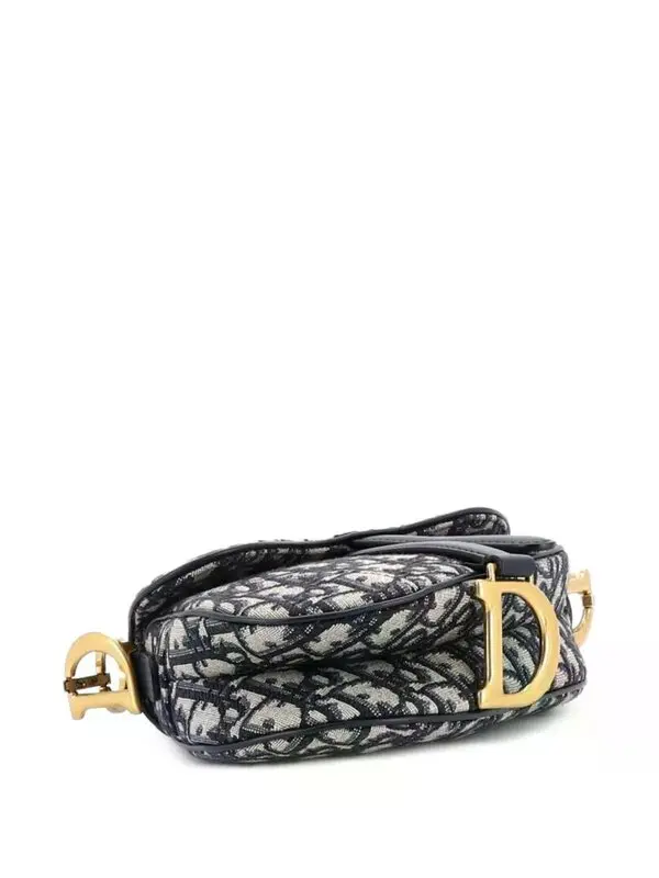 Dior Saddle Handbag Oblique Canvas Mini Shoulder Bag - Blue