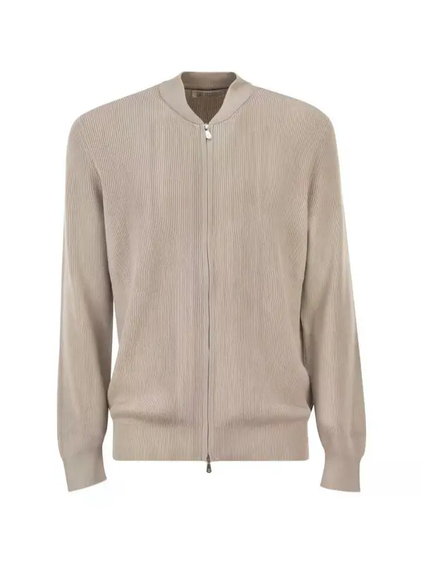 Brunello Cucinelli Zip-up Ribbed Cotton Cardigan