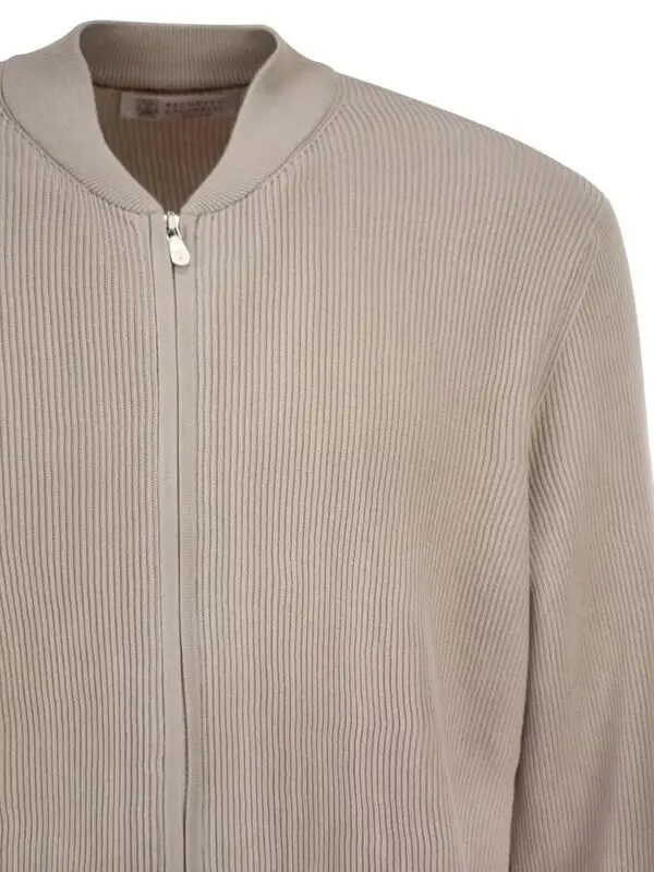 Brunello Cucinelli Zip-up Ribbed Cotton Cardigan