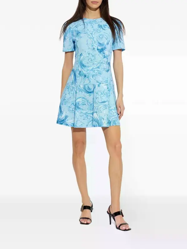 Versace Pleated Print Dress