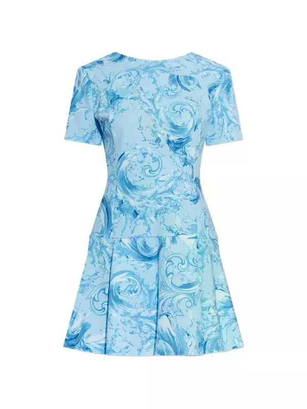 Versace Pleated Print Dress