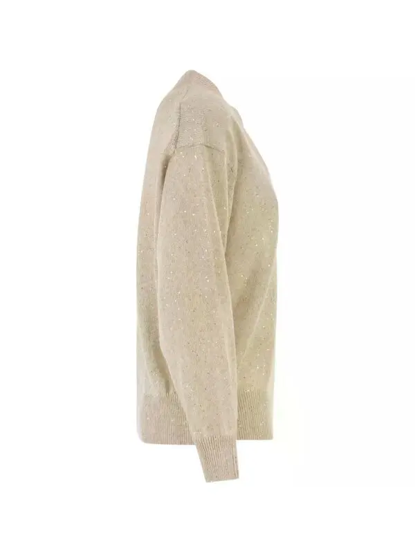 Brunello Cucinelli Sequin-embellished V-neck Sweater