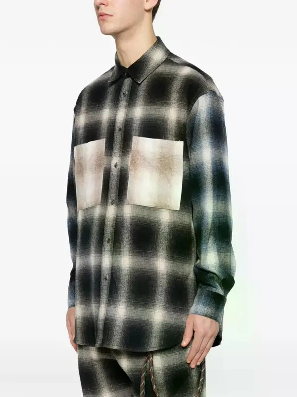 SONG FOR THE MUTE Check-pattern Chest-pocket Overshirt