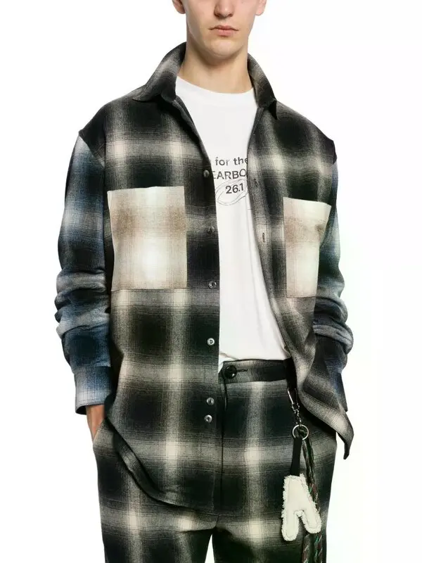SONG FOR THE MUTE Check-pattern Chest-pocket Overshirt