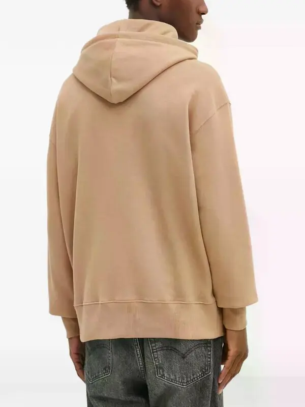 MSGM Drawstring Logo-print Hoodie - Brown