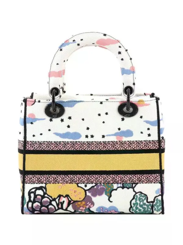 Dior Lady D-lite Embroidered Canvas Medium Satchel - Multicolour