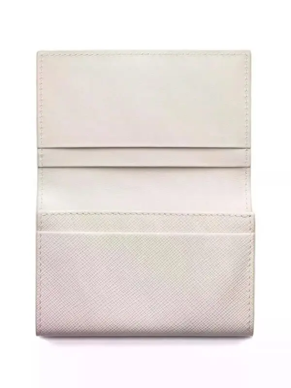 Prada Saffiano Leather Card Holder - Neutrals