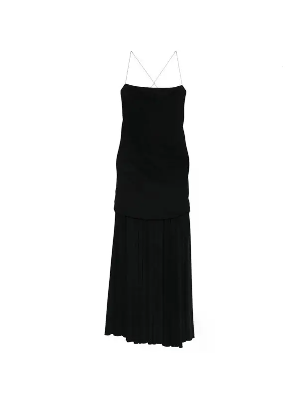 Jacquemus Pleated Midi Dress - Black