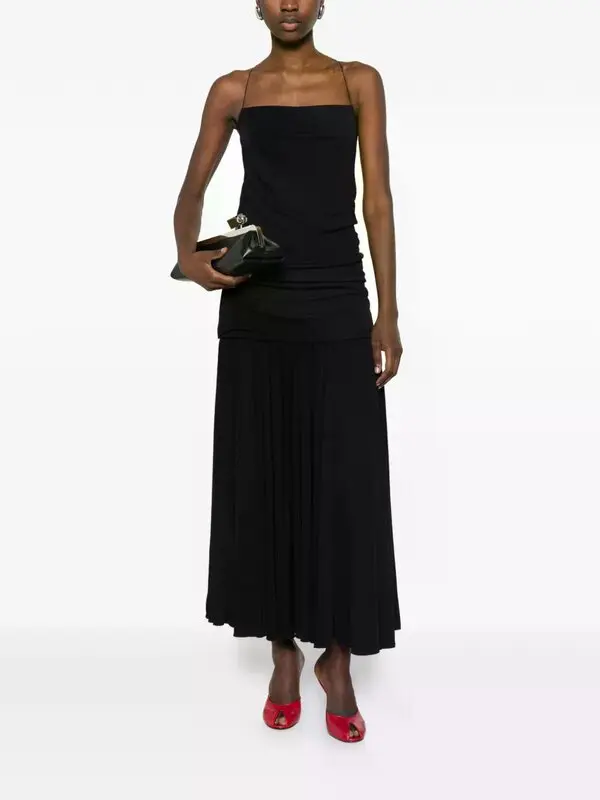 Jacquemus Pleated Midi Dress - Black