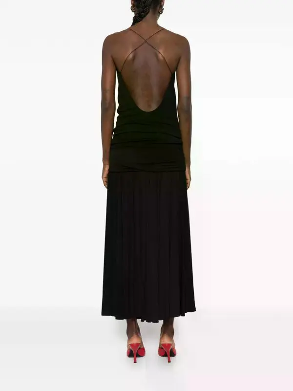 Jacquemus Pleated Midi Dress - Black