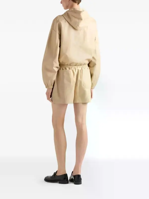 Prada Nappa Leather Hooded Jacket