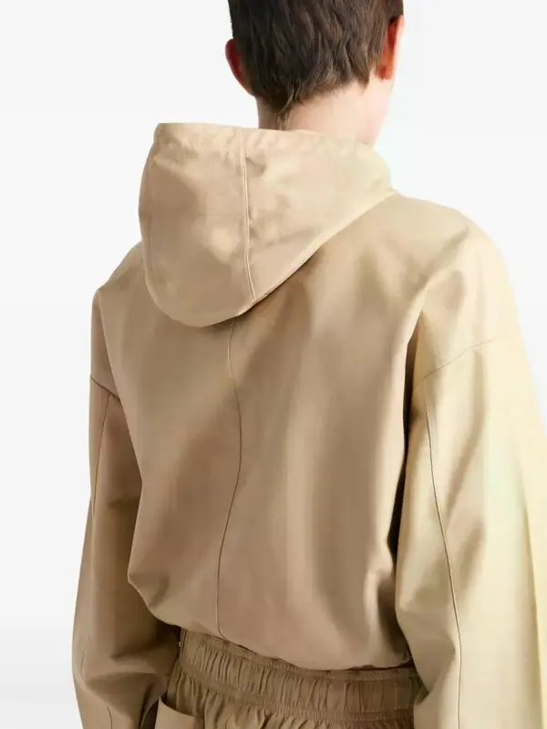 Prada Nappa Leather Hooded Jacket