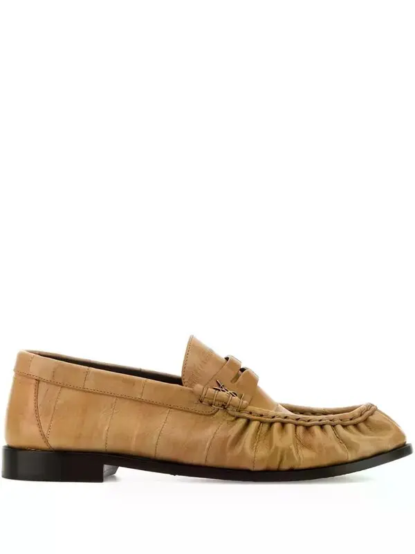 Saint Laurent Le Loafer Leather Loafers - Neutrals
