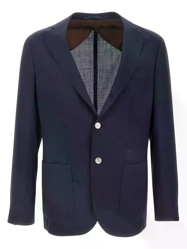 BARBA NAPOLI Button Blazer - Blue