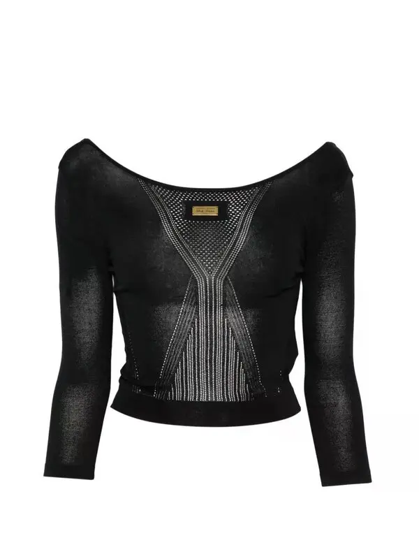 Elisabetta Franchi Logo Plaque Sweater - Black