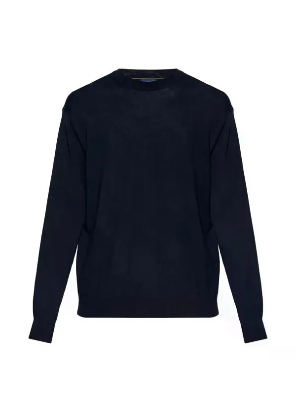 Paul & Shark Wool Round Neck Long Sleeve Sweater - Blue
