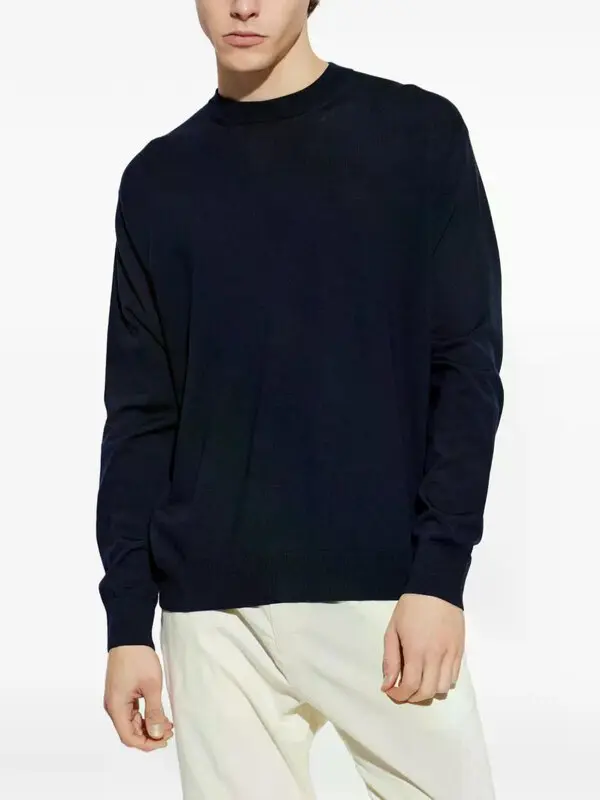 Paul & Shark Wool Round Neck Long Sleeve Sweater - Blue